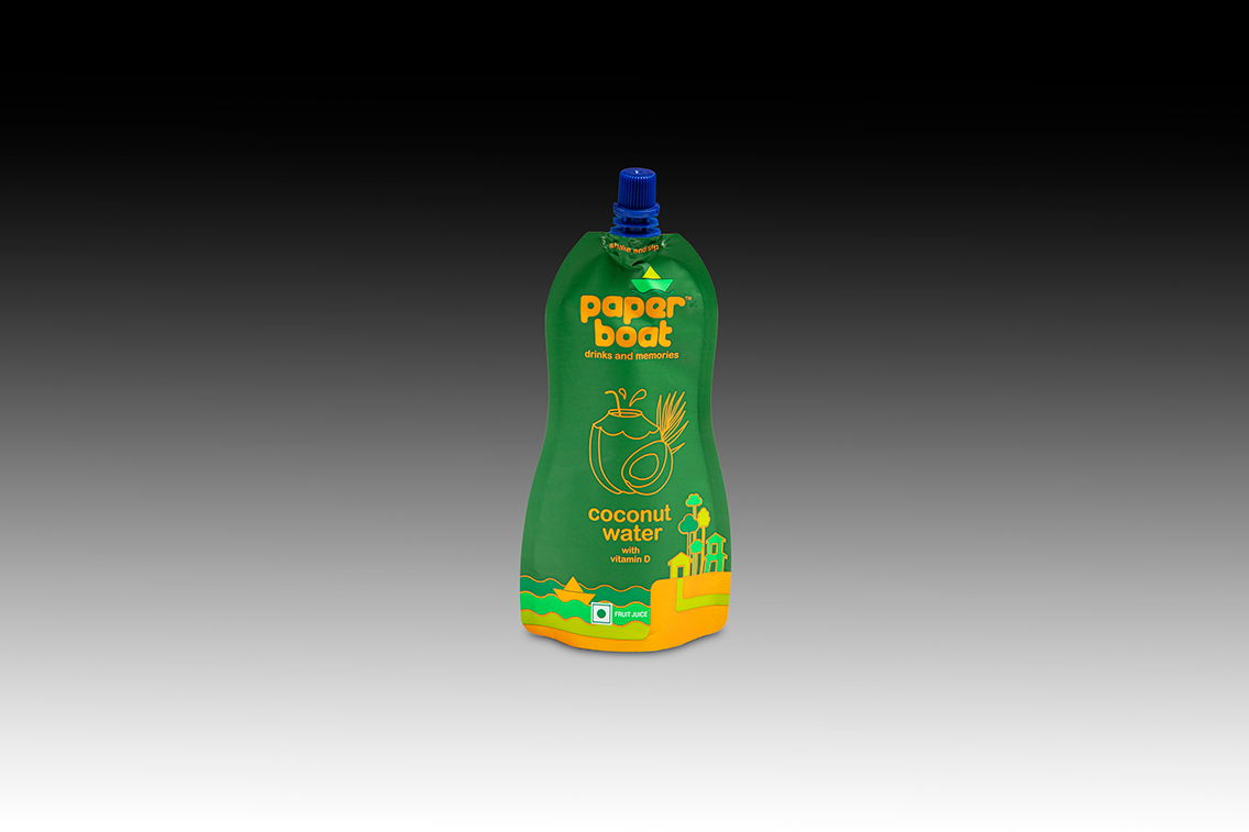 Paper Boat™ Coconut Water Shaped Stand-up Pouch, 250 ml | FlexPackVoice